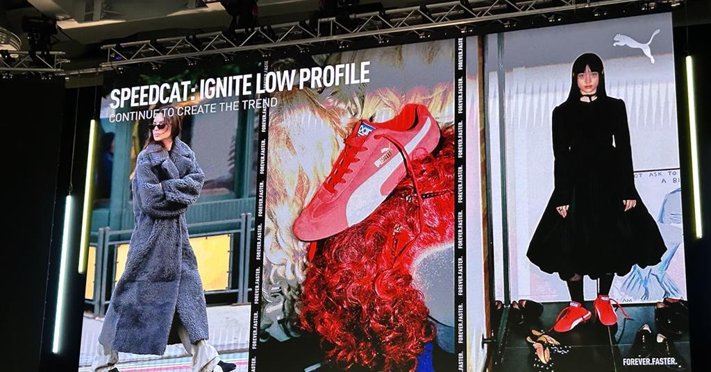 Puma CEO Arne Freundt 2024 press conference with Maria Valdes, Anne ...