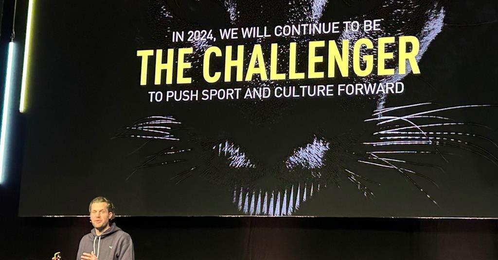 Puma CEO Arne Freundt 2024 press conference with Maria Valdes, Anne ...