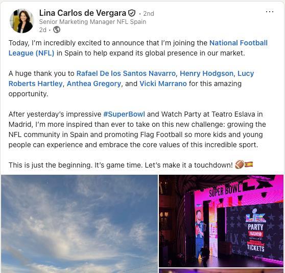 Lina Carlos de Vergara joins NFL Spain from DAZN to drive market growth ...